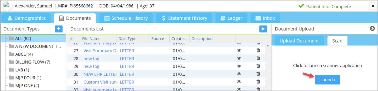 LaunchinDocMngr – PracticeSuite – Help