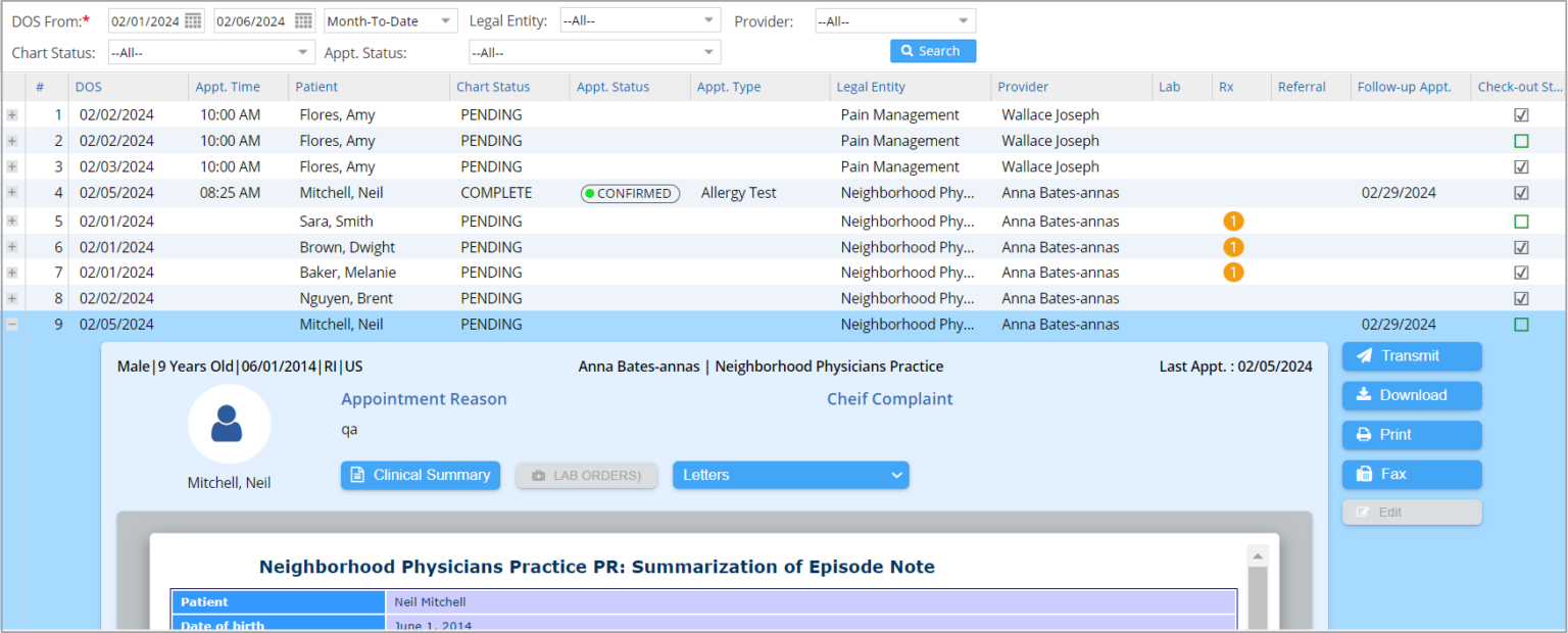 Check-out Desk – PracticeSuite – Help