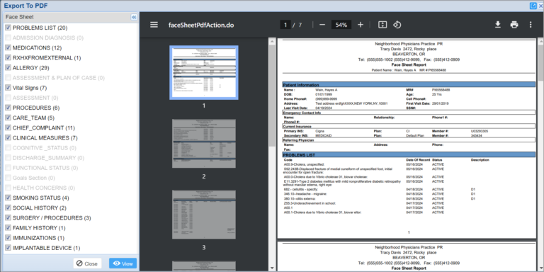 Facesheet – PracticeSuite – Help