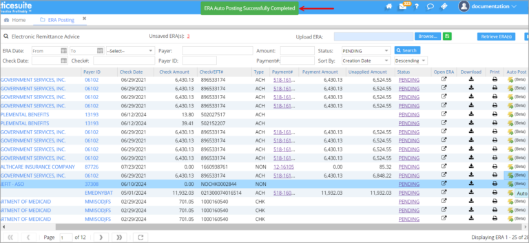 ERA Posting Automation – PracticeSuite – Help