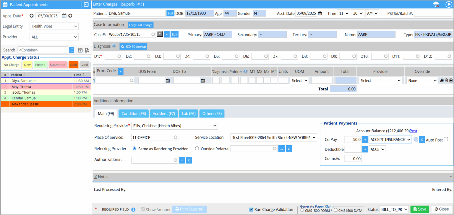 Enter Charges – PracticeSuite – Help